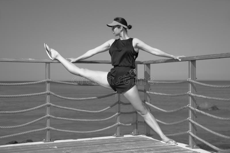Young Flexible Woman is Training Stretching Stock Photo - Image of ...
