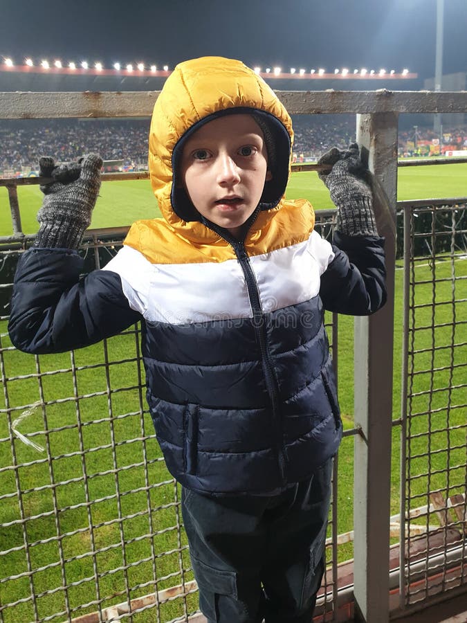 Young Football Fan Watching Match at Stadium Stock Image - Image of ...