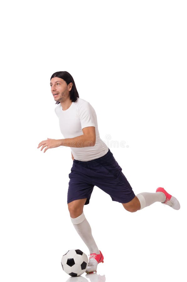 The Young Footballer Isolated on the White Stock Image - Image of ...
