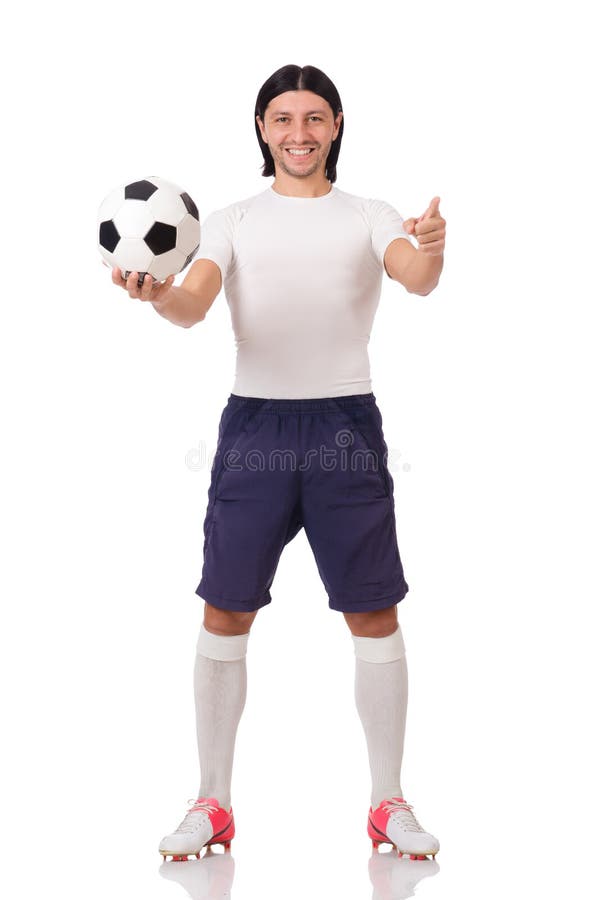 The Young Footballer on the White Stock Photo - Image of person, player ...