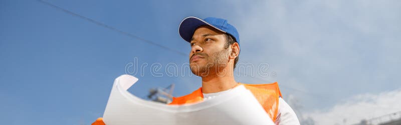 Young Foreman Working at Construction Material Factory Stock Photo ...