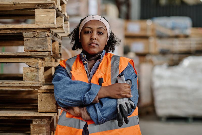 Young Foreman Working in Warehouse Stock Image - Image of occupation ...