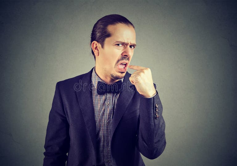 Man Feeling Nauseous Posing at Camera Stock Photo - Image of disgust ...