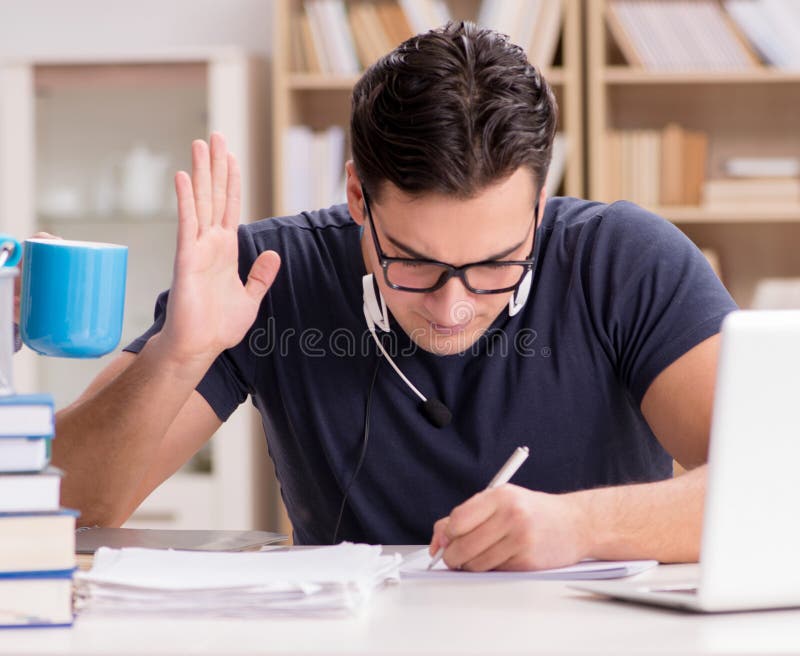 Young Freelance Worked Working on Computer Stock Photo - Image of ...