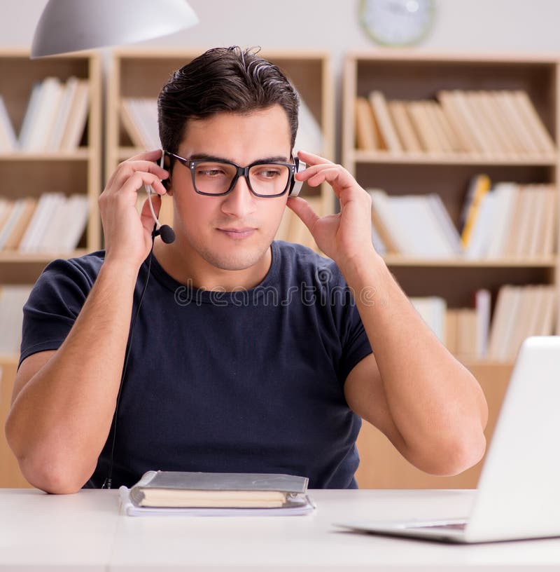 Young Freelance Worked Working on Computer Stock Image - Image of ...