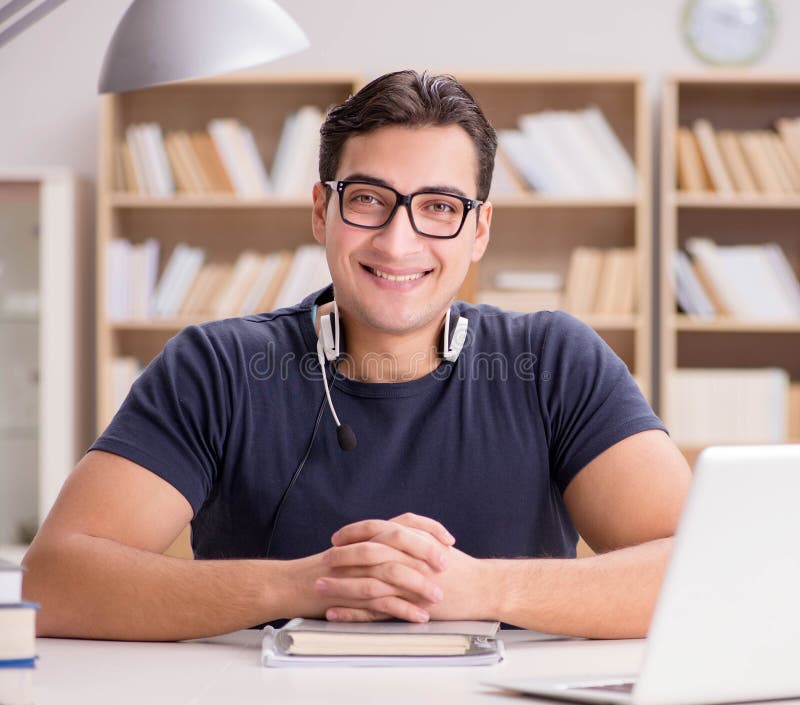 Young Freelance Worked Working on Computer Stock Image - Image of ...