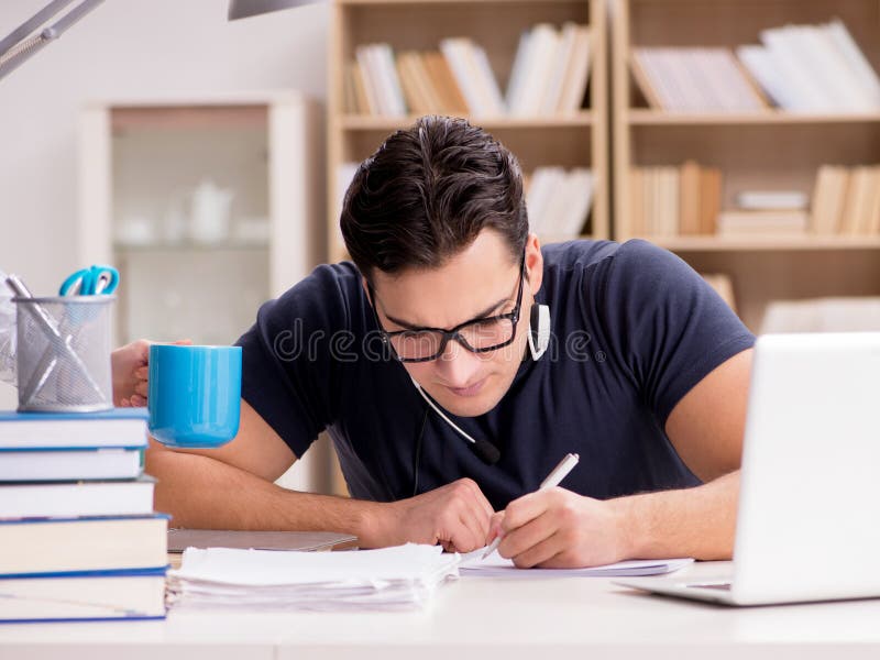 Young Freelance Worked Working on Computer Stock Photo - Image of home ...
