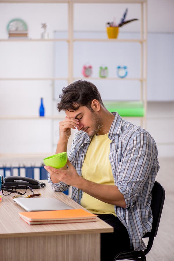 Young Male Freelancer Working from Home Stock Image - Image of ...