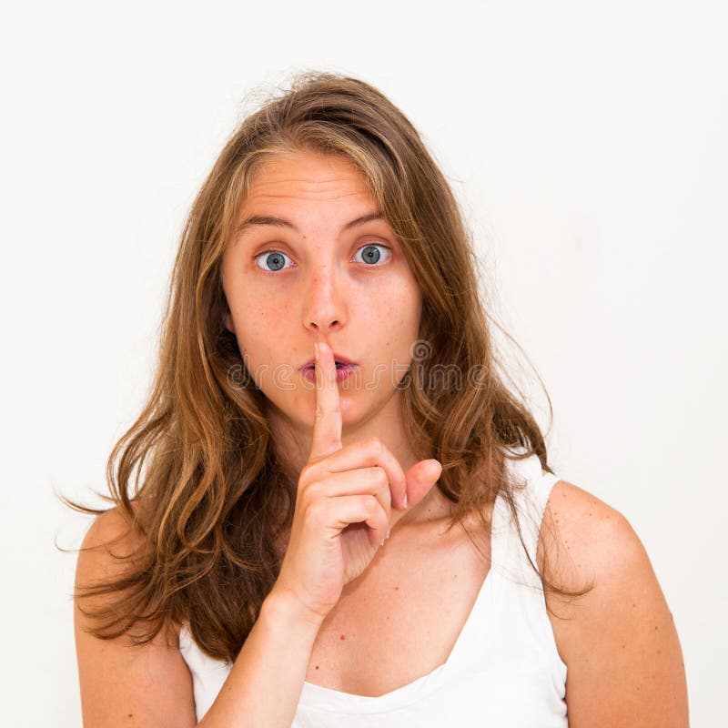 Young fresh girl hushing stock photo. Image of people - 20927192