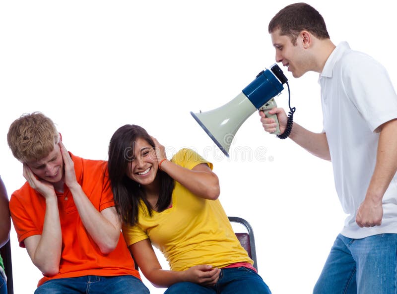 Young Friends Being Yelled Bullhorn Stock Photos - Free & Royalty-Free ...