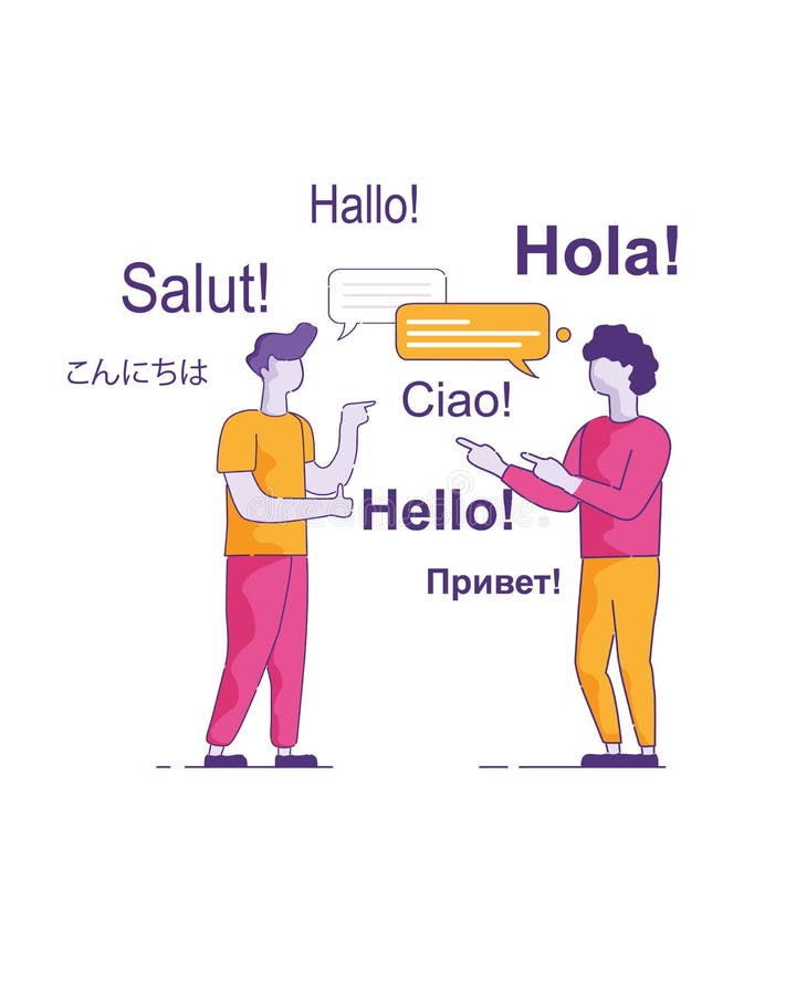Young Friends from Different Countries Communicate Stock Vector ...