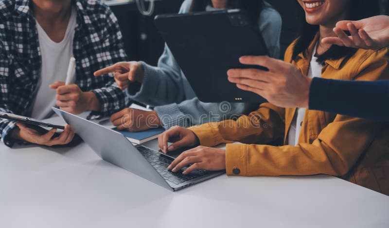 Young Friends Doing School Assignment Together at Home Stock Image ...