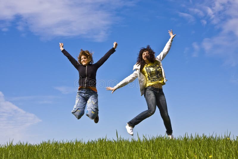 Young Friends Jumping Picture. Image: 4812394