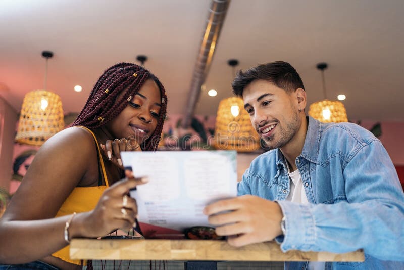 Young Friends Ordering Food Stock Image - Image of couple, people ...