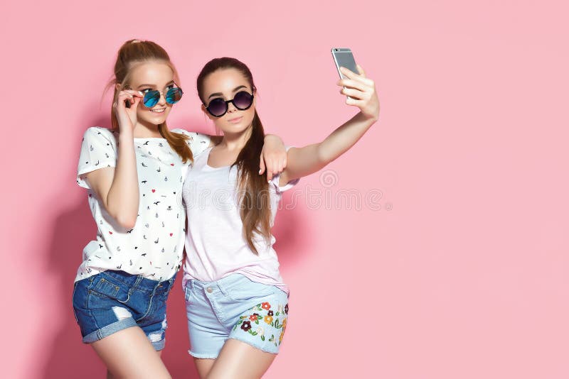 Young Friends Taking Selfie Stock Photo - Image of lovely, smile: 94225018