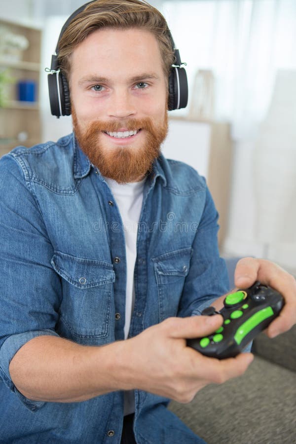 Man Playing Video Games Alone Stock Image - Image of gamer, recreation ...