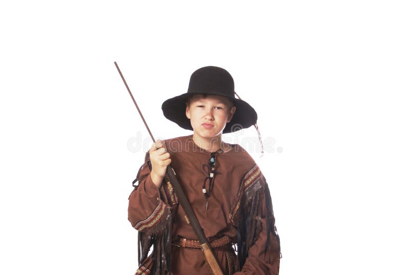 Young Fur Trapper from Early American History Stock Photo - Image of ...