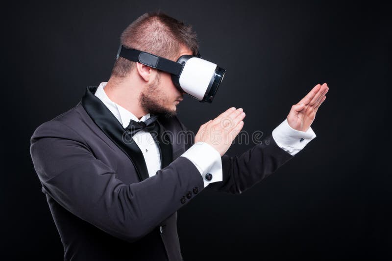 Young Gamer Fighting in Virtual Reality World Stock Image - Image of ...