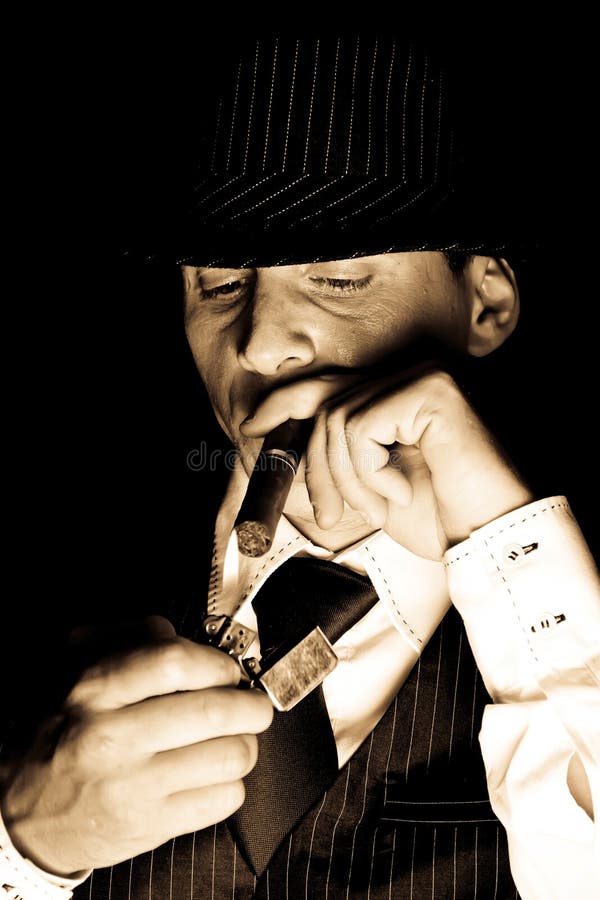 Mafia Gangster Boss Smoking Cigar Stock Photos - Download 136 Royalty ...