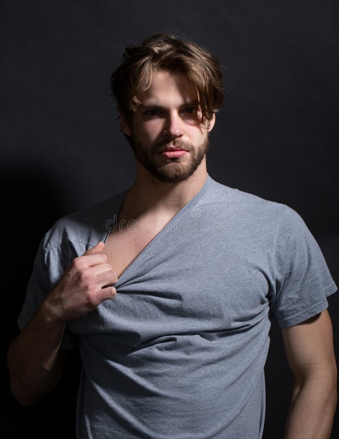 Young Gay. Seductive Face of a Man. Macho Looking Confident. Stock ...