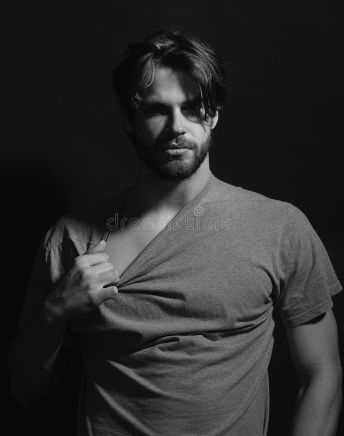 Young Gay. Seductive Face of a Man. Macho Looking Confident. Stock ...