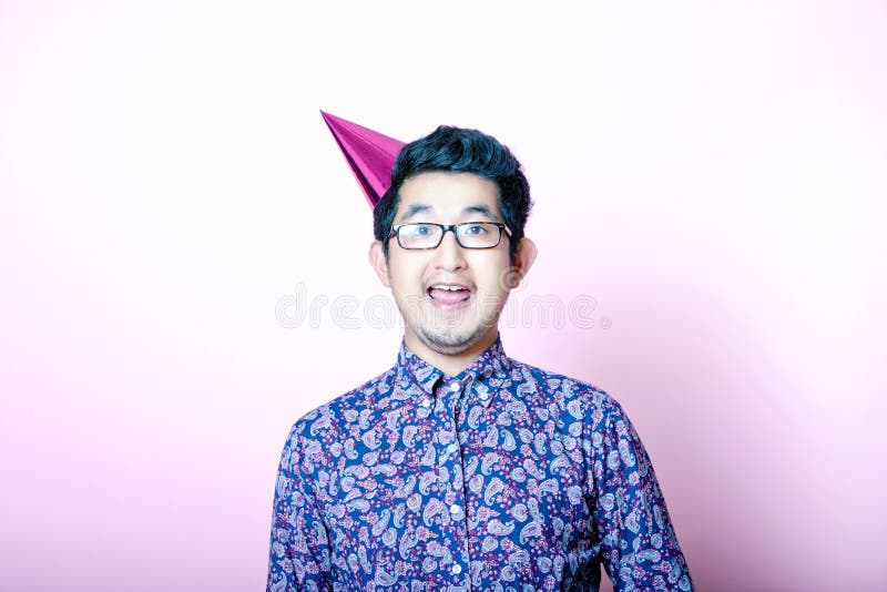 Young Geeky Asian Man in Colorful Shirt Stock Photo - Image of geek ...