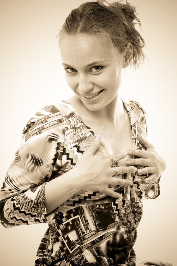 Young girl stock photo. Image of bosom, jolly, emotion - 12243572