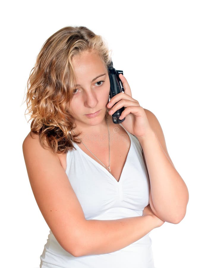 Young girl stock photo. Image of telephone, people, business - 21297914