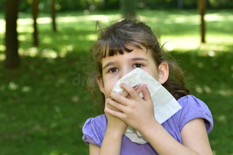 Young Girl with Allergy Symptom Stock Photo - Image of problem, little ...
