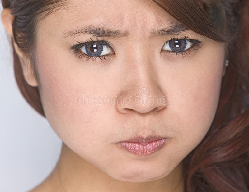 Young Girl - Beauty Facial Expression Stock Image - Image of bluish ...