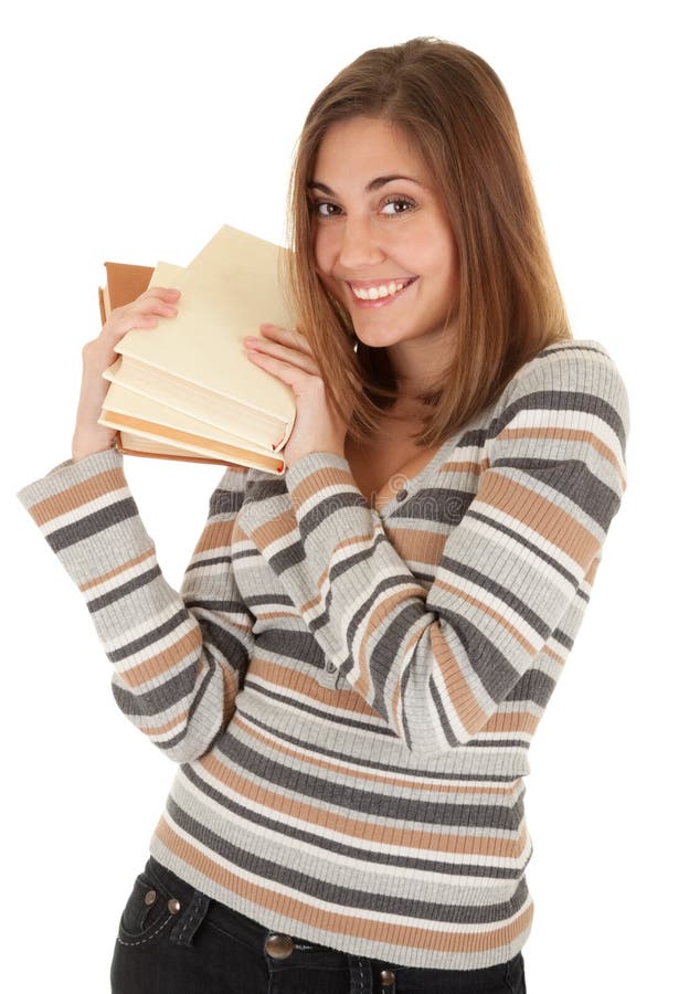 Young Girl with Book in the Hand Stock Photo - Image of student, jeans ...