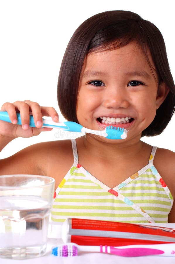 Young Girl Brushing Her Teeth Stock Photo - Image of clean, cute: 11788826