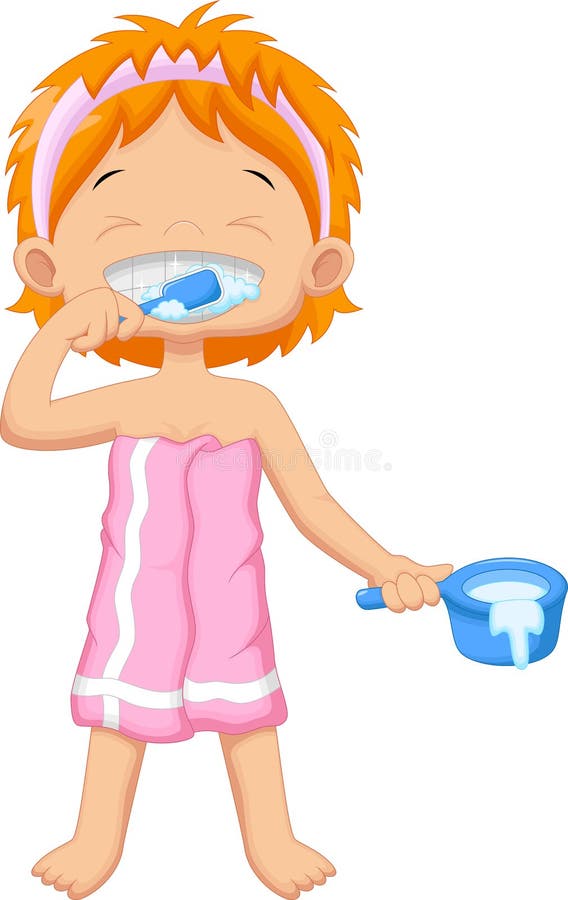 Girl Brushing Teeth Stock Illustrations – 1,821 Girl Brushing Teeth ...