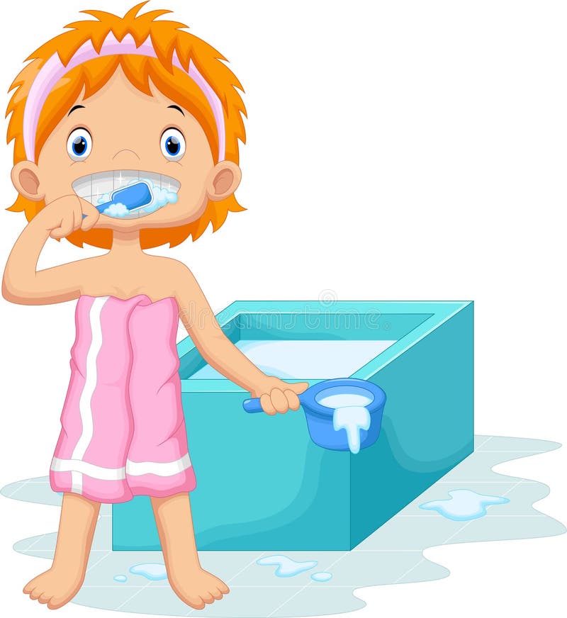 Girl Brushing Teeth Stock Illustrations – 851 Girl Brushing Teeth Stock ...