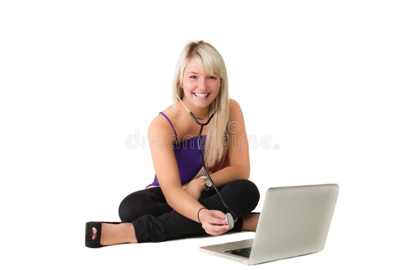 Young Girl Examined by Doctor Stock Photo - Image of teen, blond: 21639990