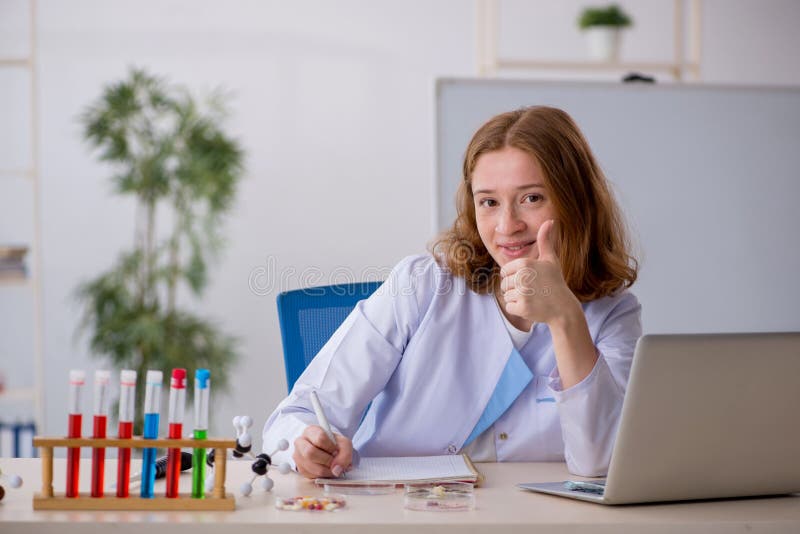Young Female Chemist Working at the Lab Stock Photo - Image of doctor ...