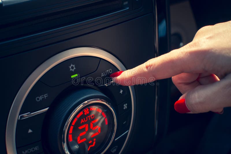 Young Girl Clicked on the Automatic Button of the Automatic Air ...