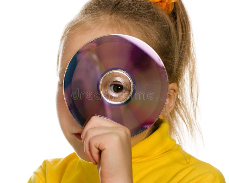 Choosing stock photo. Image of disk, edit, girl, female - 316096