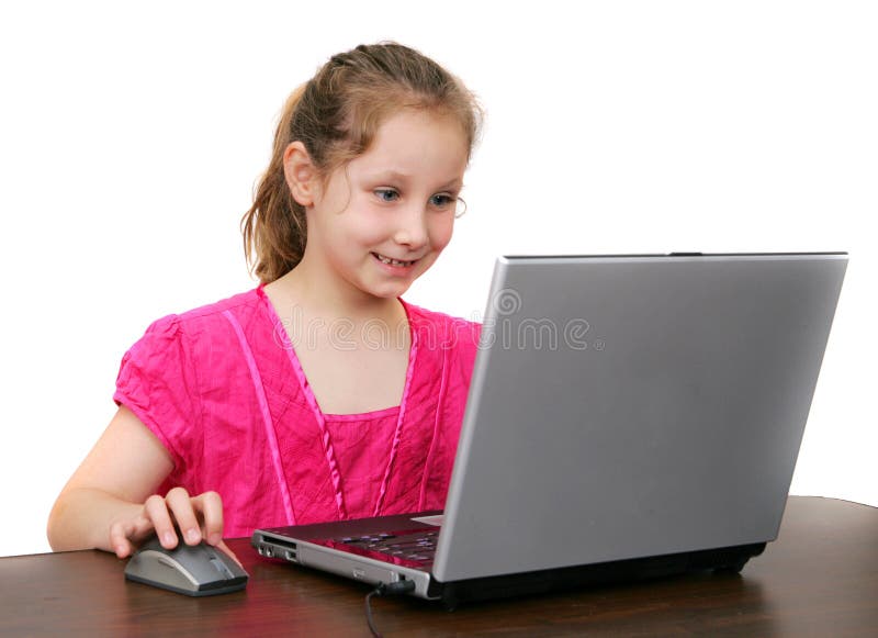Child on computer stock photo. Image of learning, game - 7305812