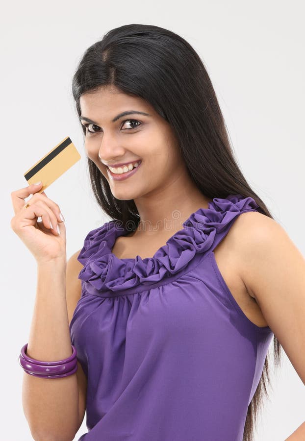 Young Girl with Credit Card Stock Image - Image of lifestyle, female ...