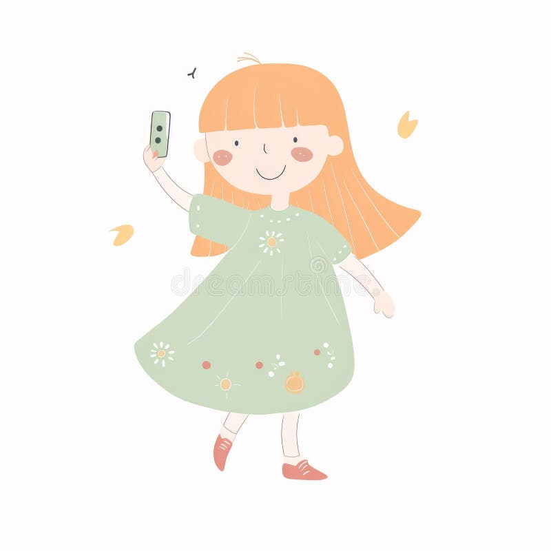 Young Girl Dancing Cartoon Character Generative AI Stock Illustration ...