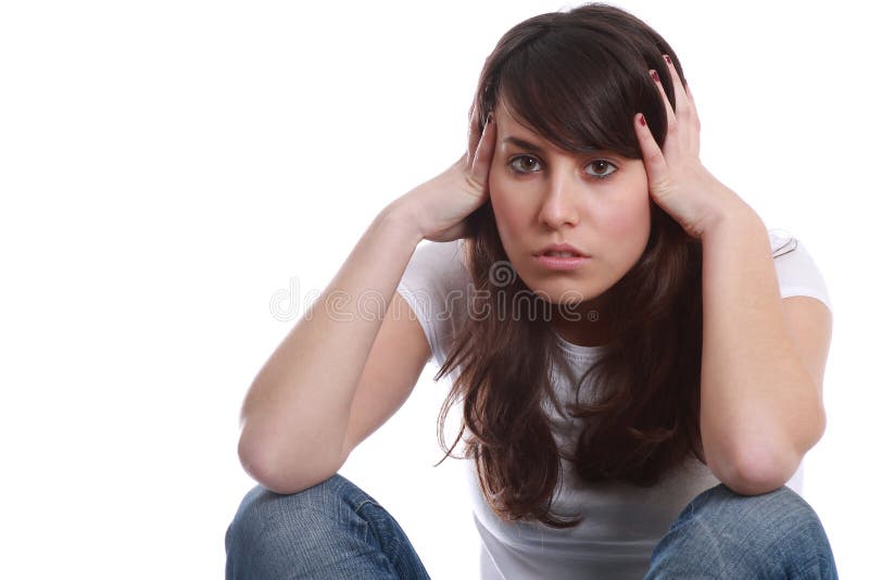 Young Girl with Desperate Expression Stock Photo - Image of attractive ...