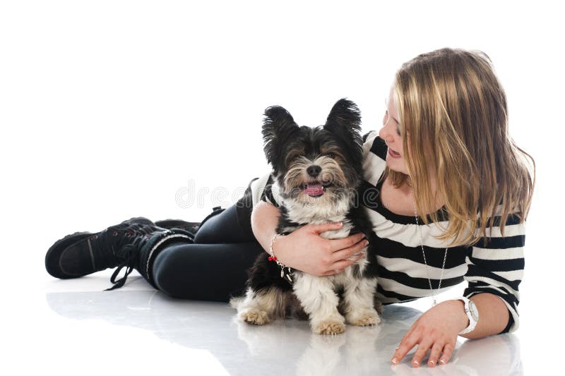 Young girl with dog stock image. Image of cute, doggy - 28567277