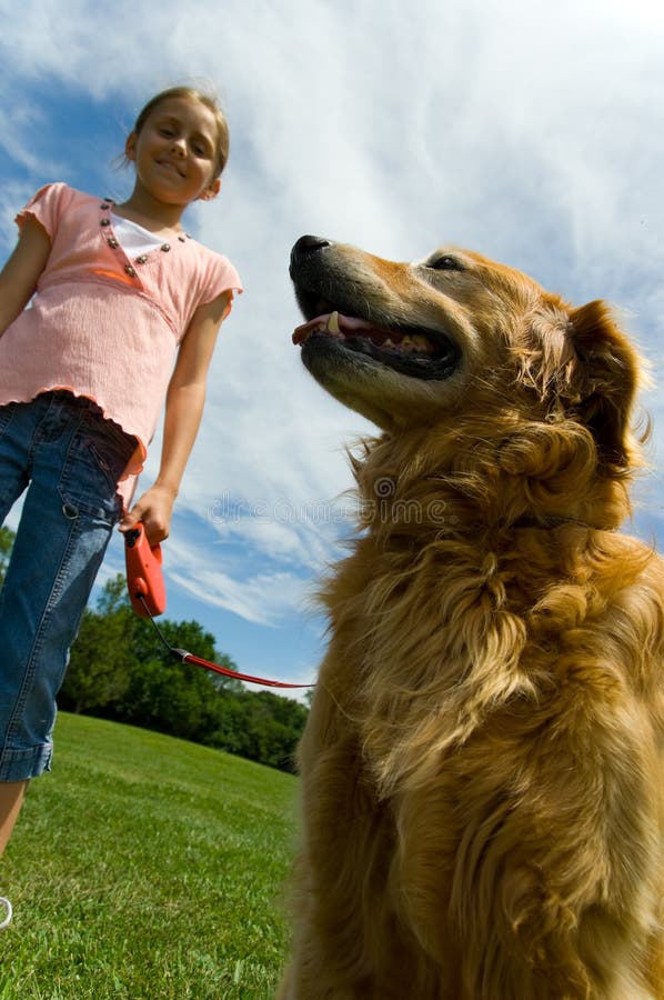 Young Girl with Dog stock photo. Image of spring, youth - 2968786