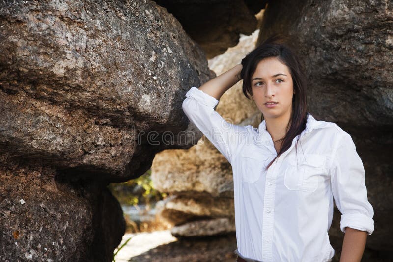 Young Girl Dressed Adventurer Stock Photo - Image of adventure, model ...