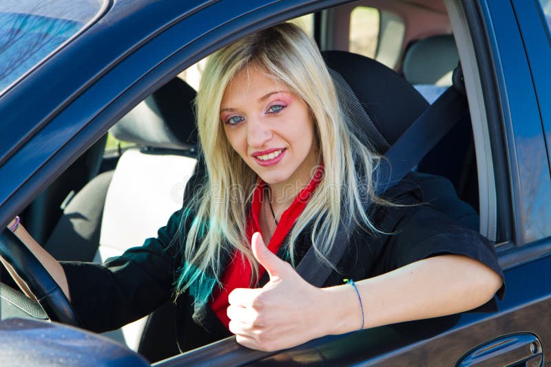 Young girl driving stock photo. Image of attractive, novice - 37156446