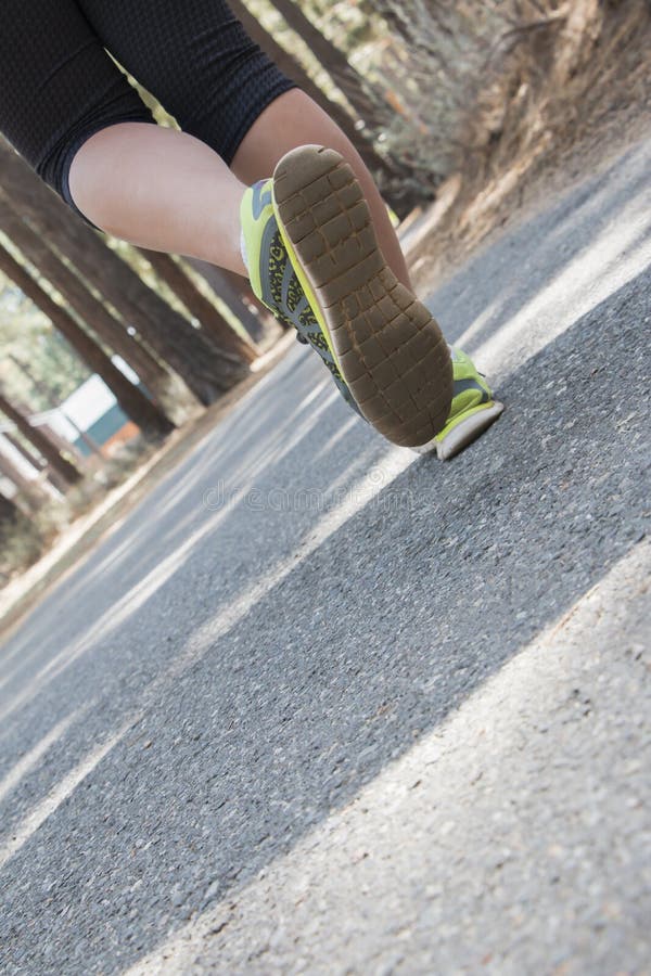 Young Girl Exercising stock image. Image of forest, jogging - 58318545