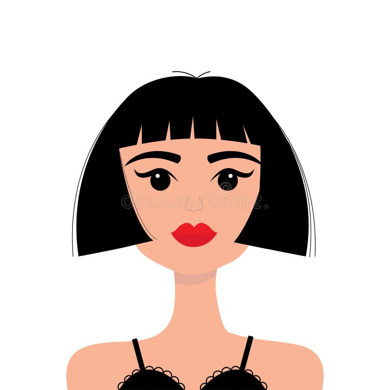 Pretty Girl Bob Hairstyle Stock Illustrations 413 Pretty Girl Bob