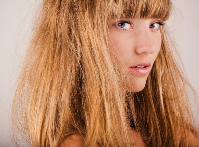 Young girl with fair hair stock photo. Image of female - 10516038