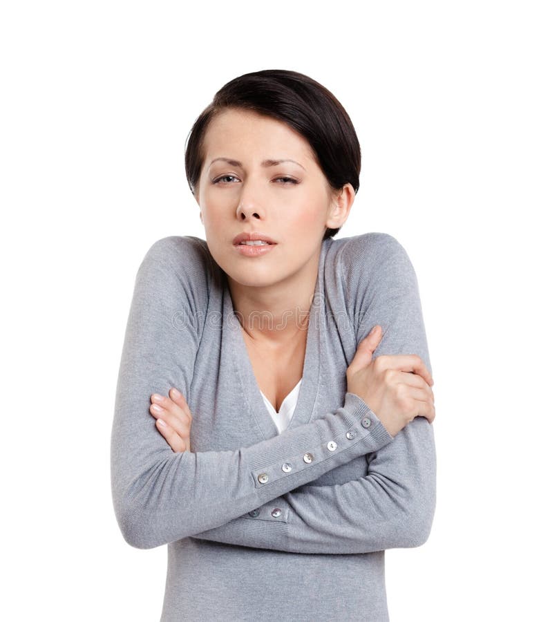 Young girl feels cold stock image. Image of hair, bereavement - 26028875